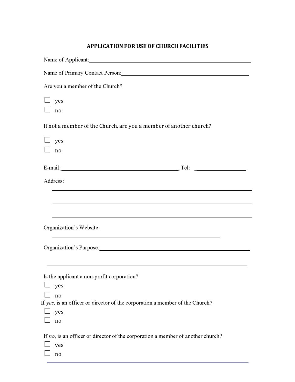 Church Facilities Use Policy | Free Methodist Church USA Legal Resources