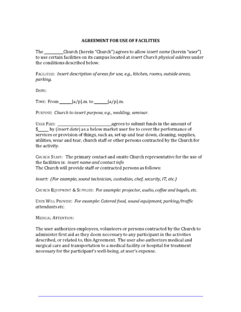 Church Facilities Use Policy | Free Methodist Church USA Legal Resources
